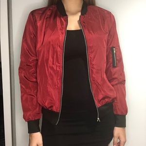 Jackets & Coats | Red Light Bomber Jacket With Black Details Size S ...